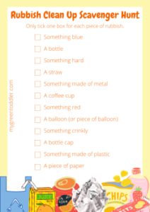 Sustainability activities for kids: Picking up litter